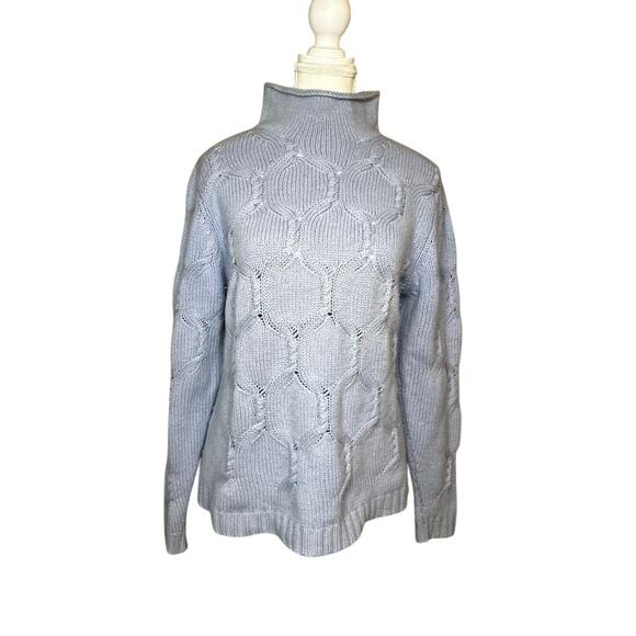 Mark Shale | Sweaters | Mark Shale Baby Blue Cashmere Wide Cable Knit ...